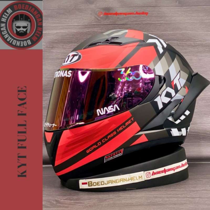 Jual KYT HELM FALCON FR FLOW BLACK DOFF RED - FULL FACE - DOUBLE VISOR ...