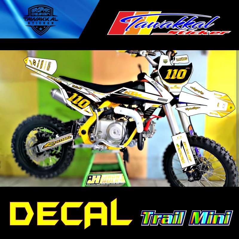 Jual Sticker Decal Motor Trail Mini Sk Pro 110cc Full Body Motif Gold ...