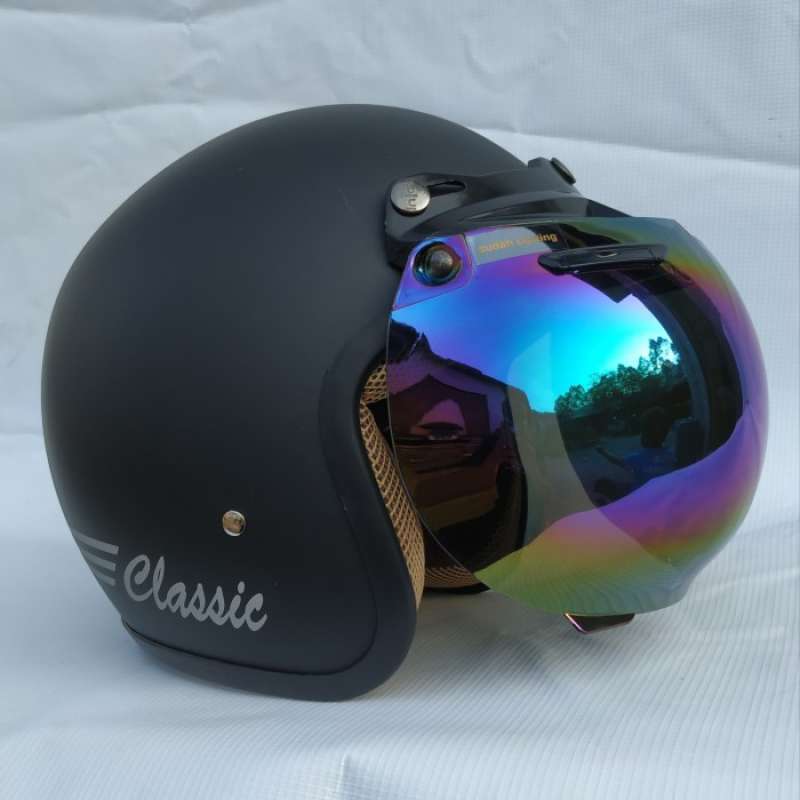 Promo Helm Retro Classic Hitam doff untuk dewasa Diskon 38% di Seller ...