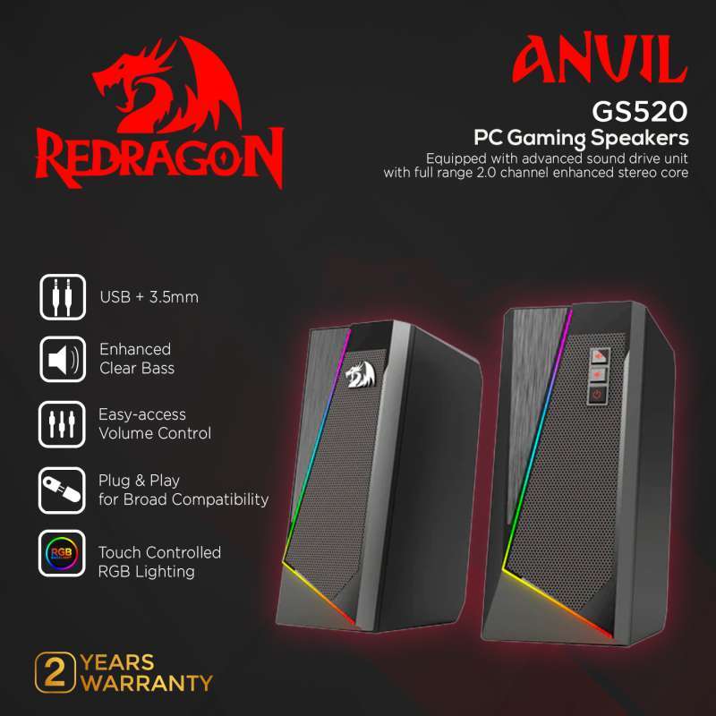 Jual Redragon Gaming Speaker Rgb Anvil - Gs520 - Gs520p Di Seller ...