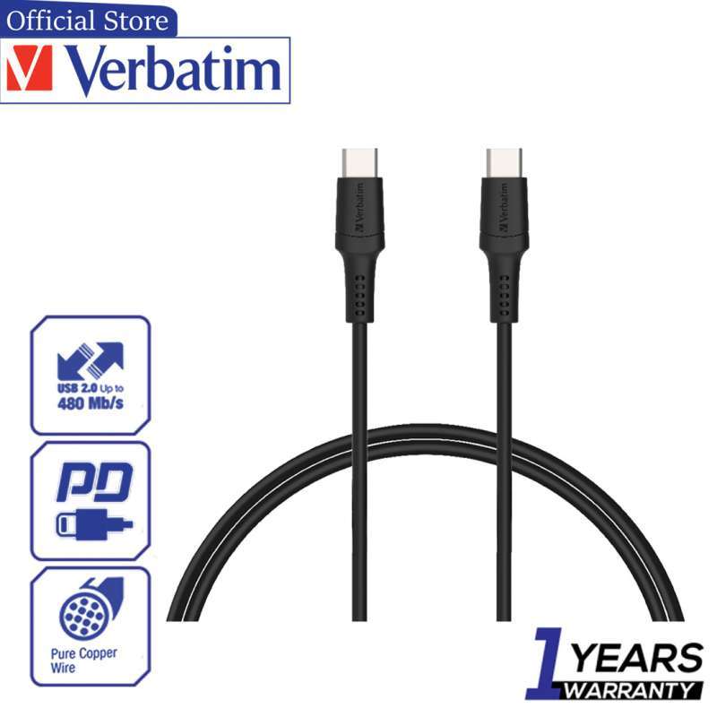 Jual Verbatim TYPE C TO TYPE C SYNC CHARGE CABLE (120CM) #66667 di ...
