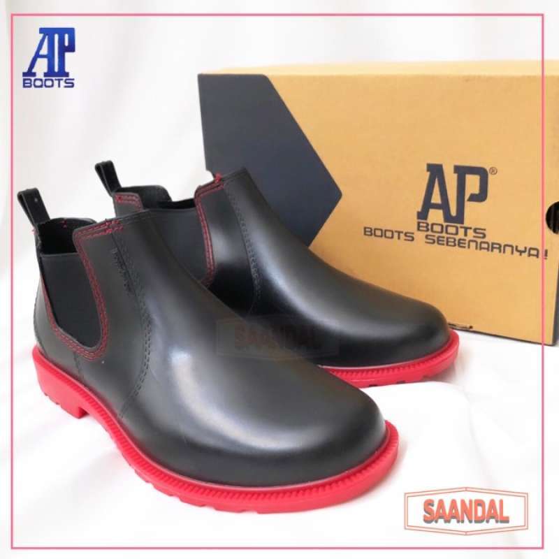 Jual Sepatu Boots Pendek Ap Hobby & Work Hitam Merah Pria Wanita Di ...