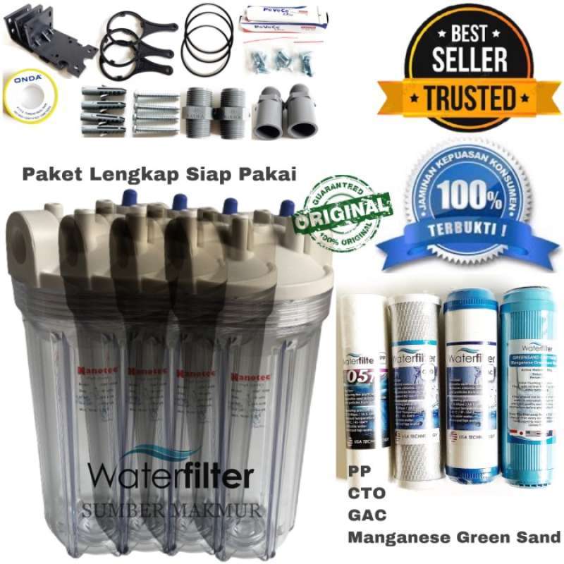 Promo Paket Filter Air Sumur Water Filter 4 Housing Zat Besi Diskon 14% ...