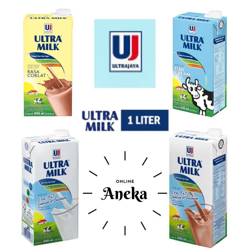 Jual ULTRA Milk Susu UHT 1 Liter (Cokelat/Full Cream/Low Fat) 1 Karton ...