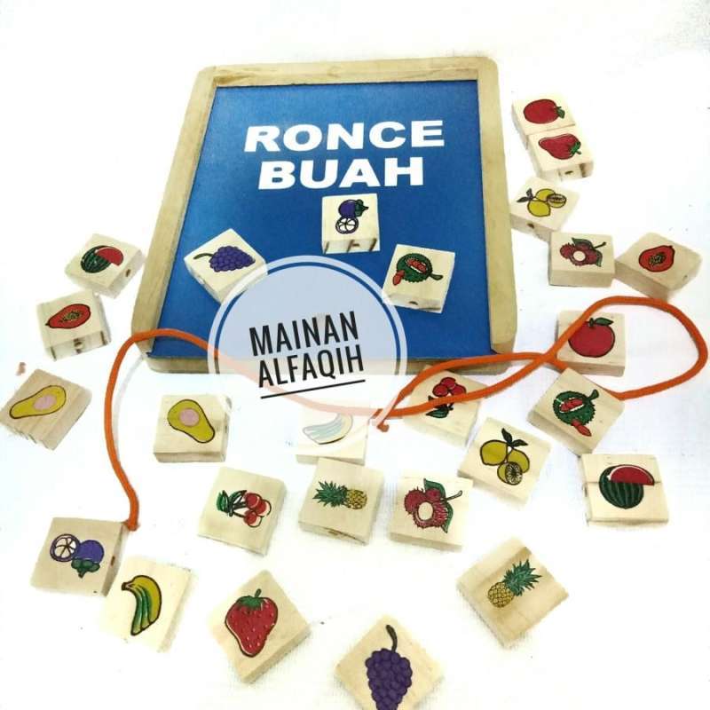 Jual Mainan Edukasi Anak Meronce Buah Kayu di Seller CV Alfaqih - Putih ...