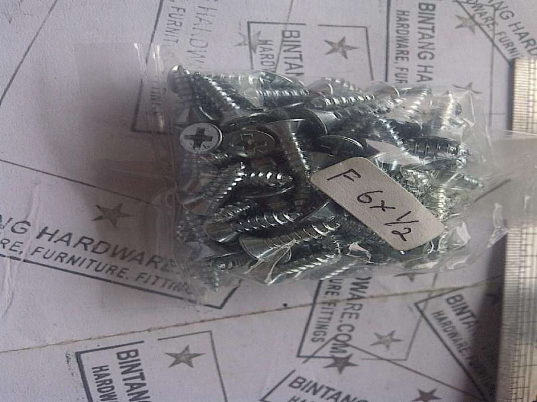 Jual FH 6X1/2 Skrup Tapping Diameter 6mm Panjang`1/2 Sekrup Taping Isi ...