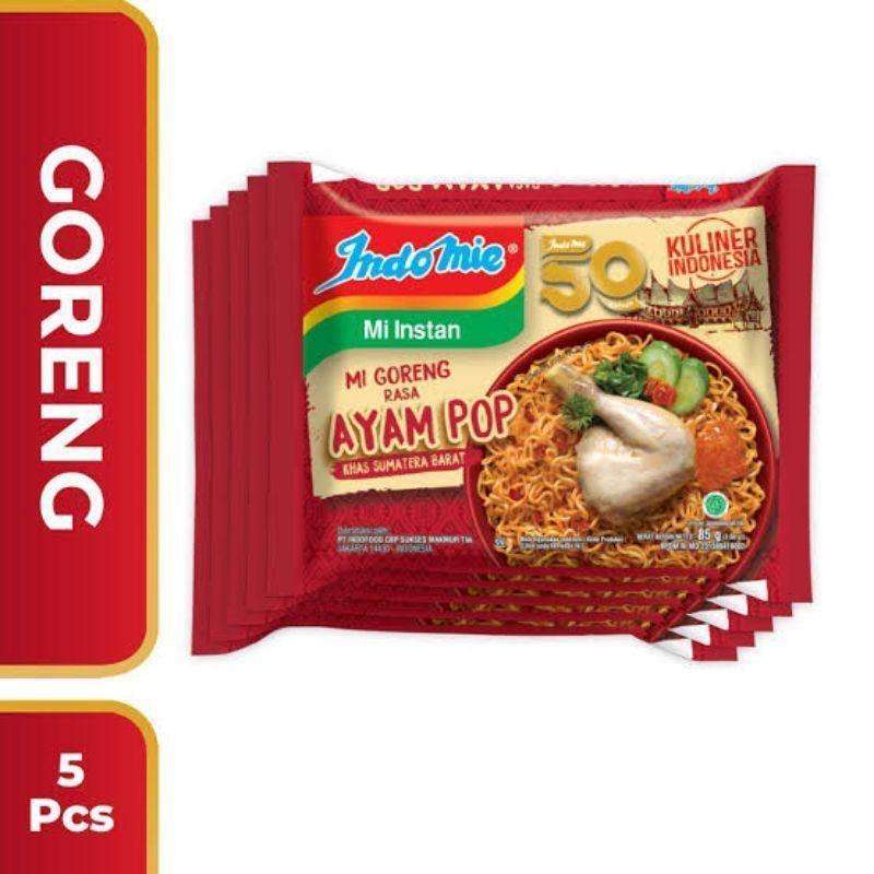 Jual Mie Instant Mi Indomie Goreng Rasa Ayam Pop 85gr (isi 5pcs ...