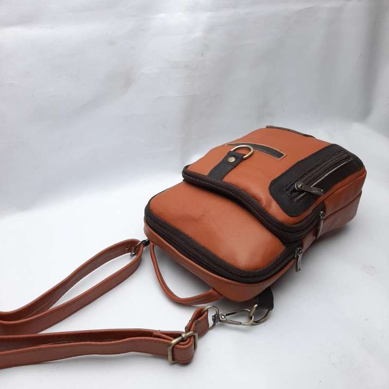 Jual Tas Pinggang Pria Selempang Multifungsi Bahan Kulit Asli Sapi ...