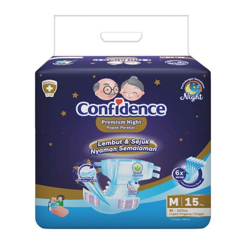 Promo Confidence Premium Night Adult Diapers M15 Diaper Dewasa Diskon ...