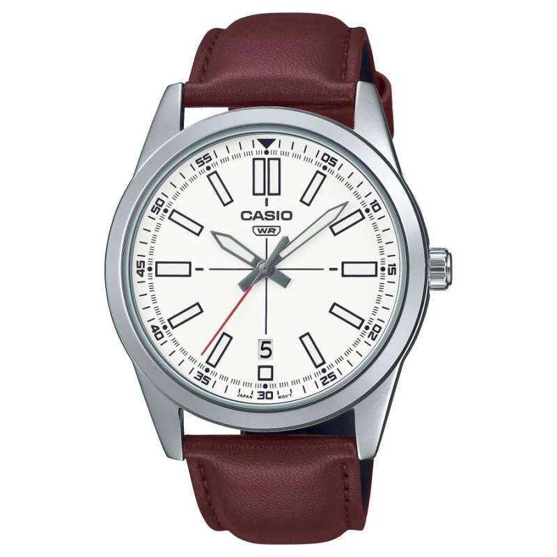 Jual Casio Mtp Vd02l 7eudf Jam Tangan Pria Analog Mtp Vd02l 7e Kulit Coklat Di Seller