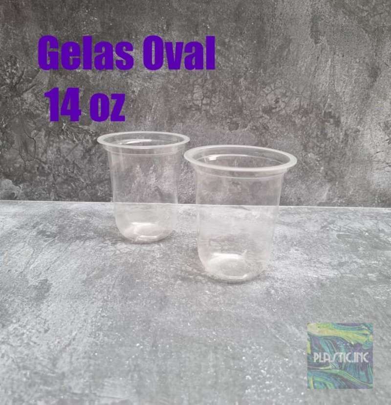 Jual Gelas Plastik Cup Oval 400ml/gelas Plastik Cup Oval 470ml/gelas ...