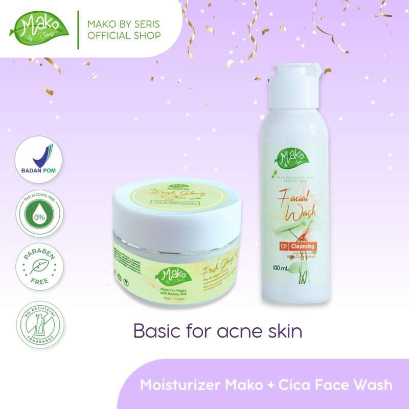 Jual Mako by Seris - Moisturizer Day&Night Cream dan Facial Wash Acne ...
