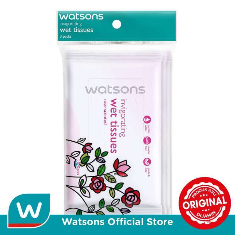 Jual Watsons Invigorating Rose Scented Wet Tissue di Seller WATSONS ...