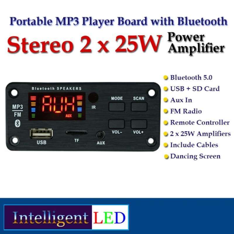 Jual AMPLIFIER 2X25W STEREO MP3 USB FM BOARD BLUETOOTH MODULE 12V di ...