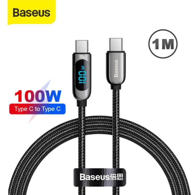 Jual BASEUS DISPLAY KABEL CHARGER USB TYPE C TO TYPE C CABLE 100W di ...