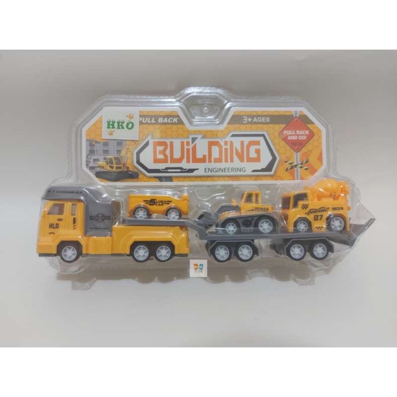 Jual Mainan Mobil Pull Back Truck Trailer Construction Truk Konstruksi ...