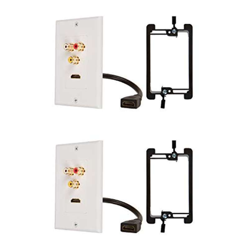 Promo Buyer's Point HDMI Pigtail RCA Wall Plate [UL Listed] with Single ...