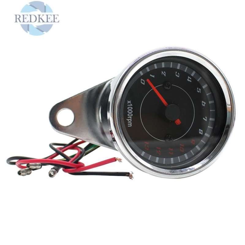 Jual 12V Motorcycle Tachometer Blue LED Backlit Analog RPM Gauge REV ...