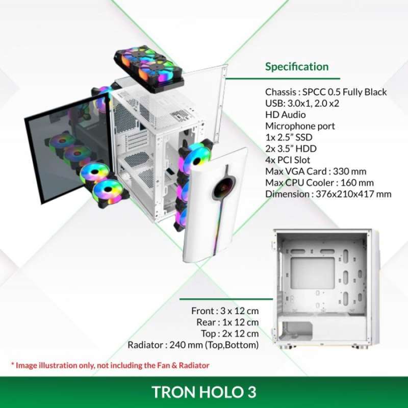 Promo Armaggeddon Tron Holo 3 Rgb Holographic Micro Atx Gaming Pc Case ...