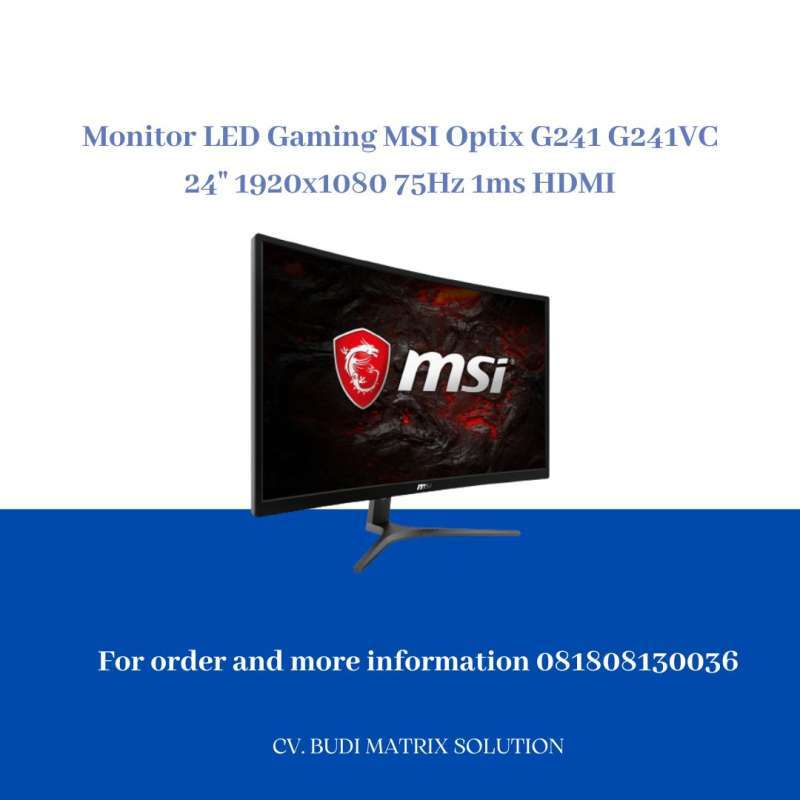 Jual Monitor LED Gaming MSI Optix G241 G241VC 24 1920x1080 75Hz 1ms ...