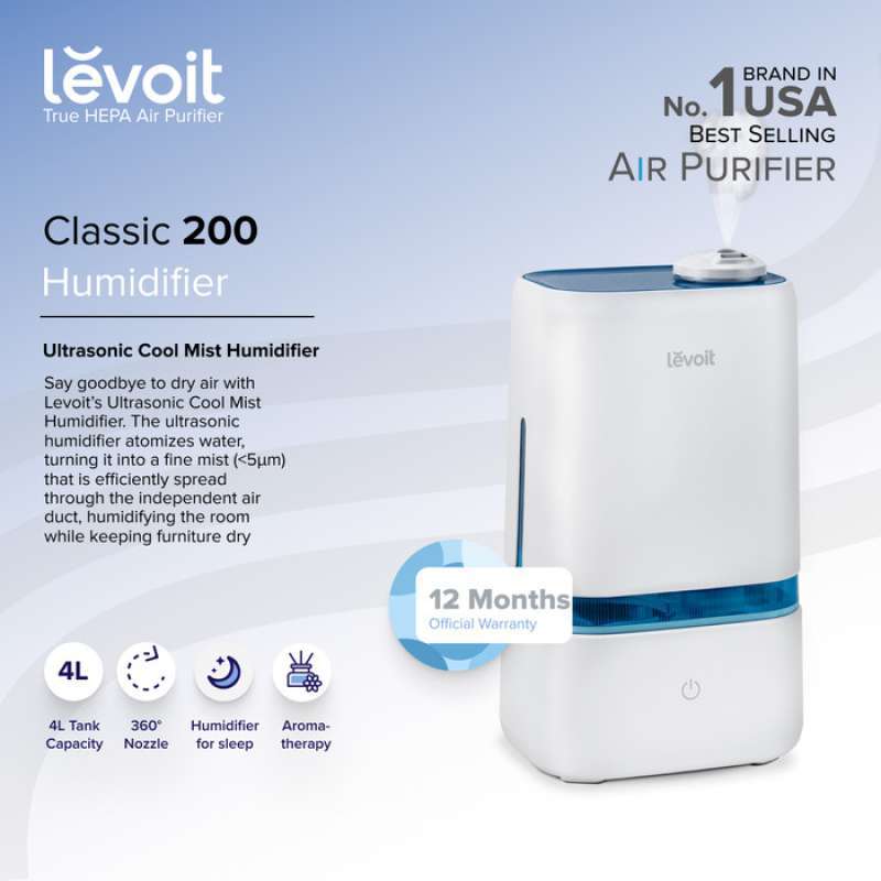 Jual Levoit Classic 200 Ultrasonic Cool Mist Humidifier Usa Original Di ...