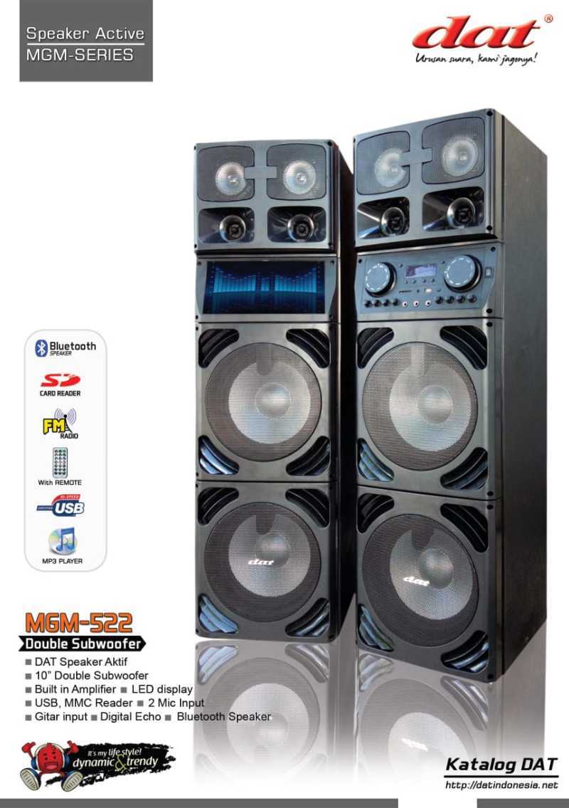 Jual Speaker Aktif Pasif 10 Double Bass DAT MGM-522 Soundsystem ...