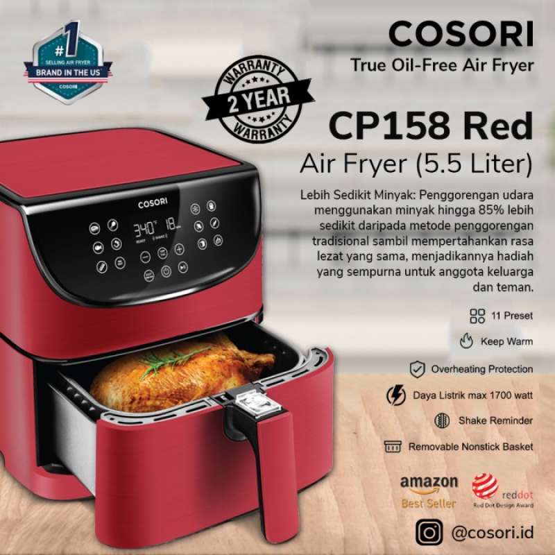 Promo COSORI Air Fryer CP158-AF 5,8 LiterPenggorengan Tanpa Minyak ...