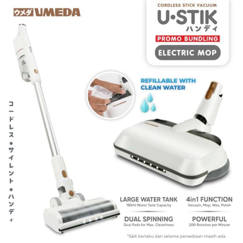 Jual Bundle Umeda U-STIK Cordless Stick Vacuum + U-STIK Electric Mop di ...