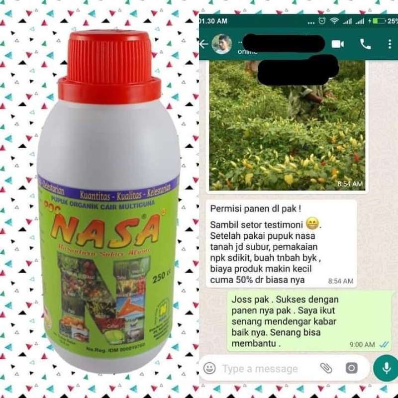 Jual Pupuk Organik Cair / POC NASA Kecil 250cc di Seller ...
