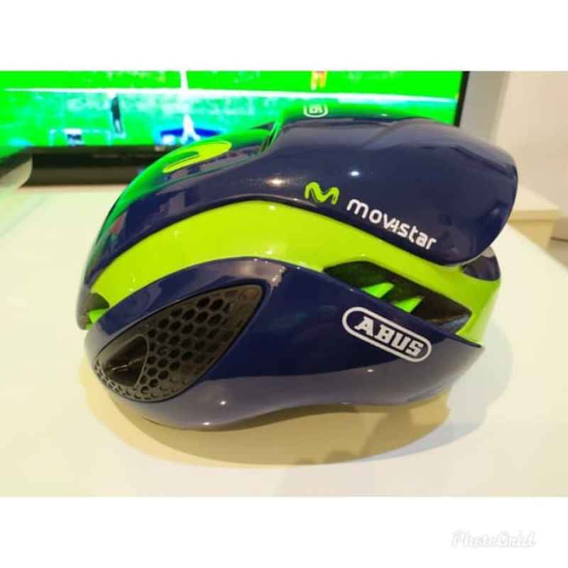 Jual ABUS replica Aero Helmet GameChanger helm road bike Movistar Team ...