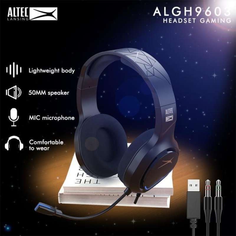 Jual Altec Lansing Algh9603 Headset Headphone Gaming -blue Led - 3.5mm ...