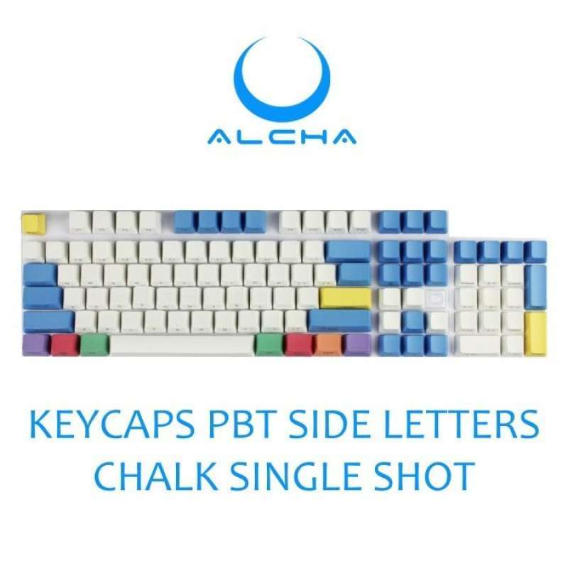 Jual ALCHA KEYCAPS PBT SINGLE SHOT SIDE LETTERS PRINT CARBON CHALK ...