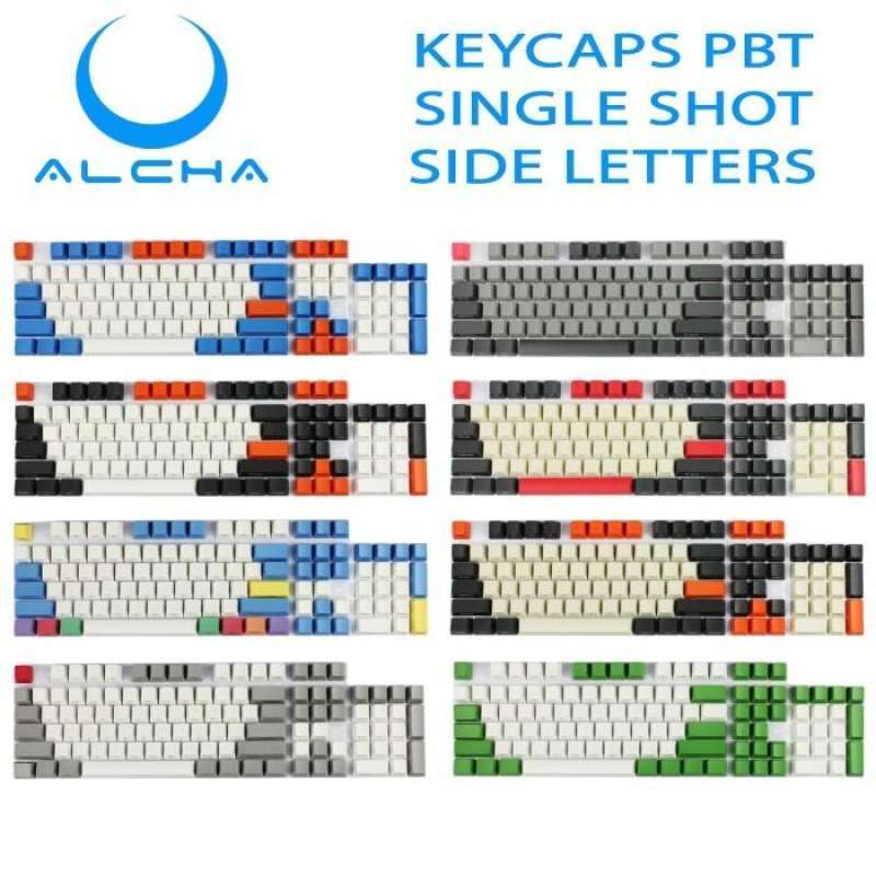 Jual ALCHA KEYCAPS PBT SINGLE SHOT SIDE LETTERS PRINT CARBON CHALK ...