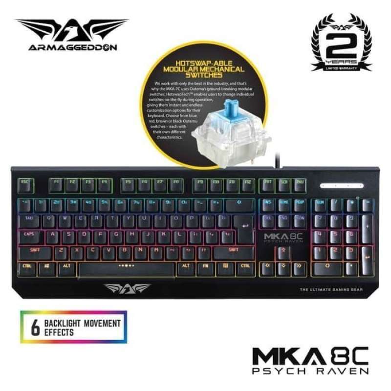Jual Armaggeddon MKA-8C PSYCH Raven Mechanical Gaming Keyboard di ...