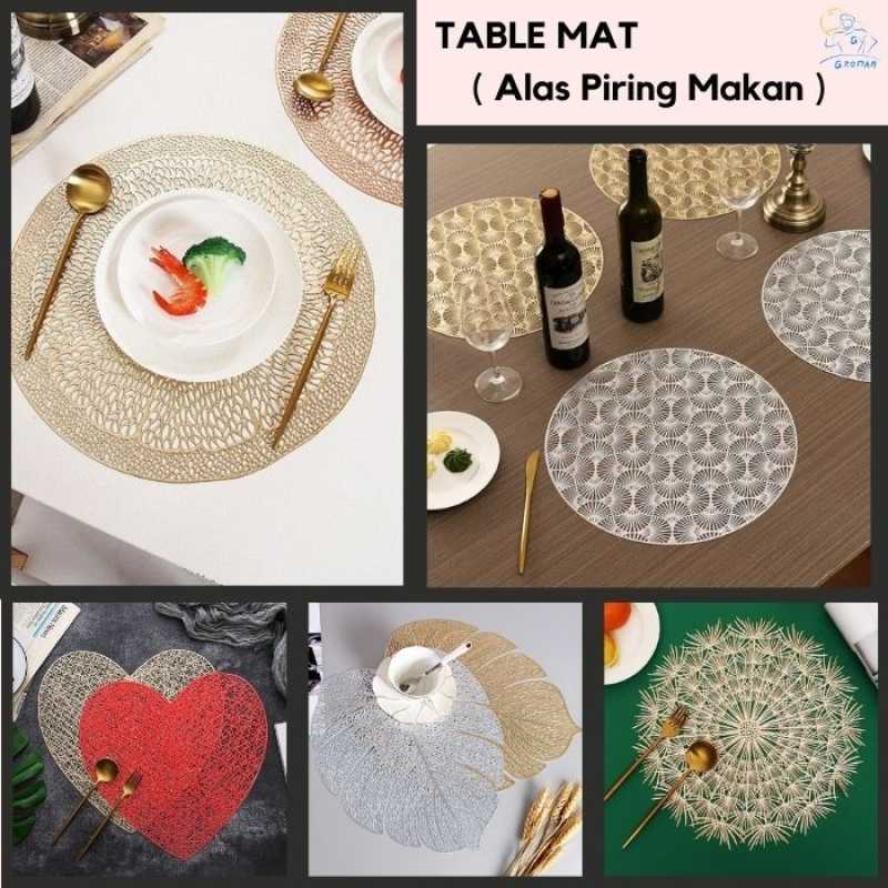 Jual ALAS PIRING MAKAN BULAT TATAKAN TABLE MAT DECOR PLACE MAT DINNER ...