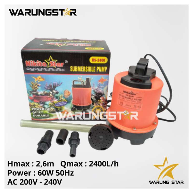 Promo POMPA AQUARIUM NIKITA STAR NS-2400 / POMPA KOLAM / POMPA HIDROPONIK Diskon 23% di Seller ...