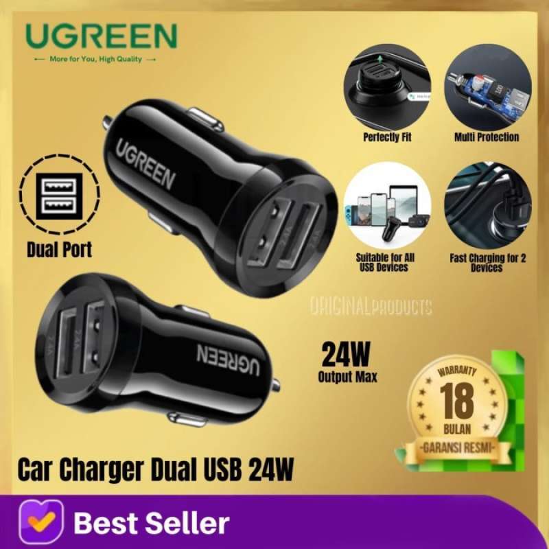 Promo Ugreen Car charger mobil Quick charge 4.0 + Transmitter Fm Mp3 ...