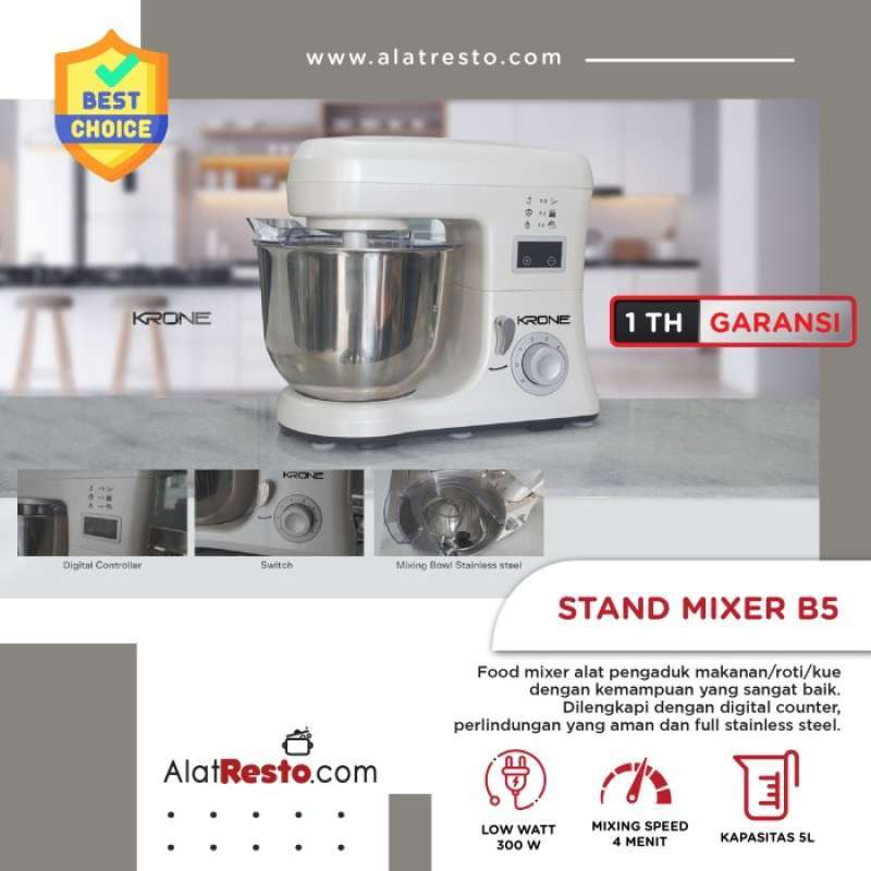 Promo Krone Stand Mixer B5 Kapasitas 5 Liter Diskon 9% Di Seller Mistcont - Cengkareng Barat-2 ...