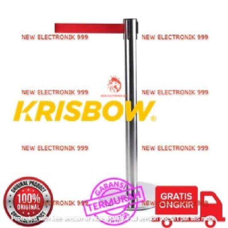 Jual Krisbow Tiang Antrian Stainless Steel Dengan Tali Merah 10131005 ...