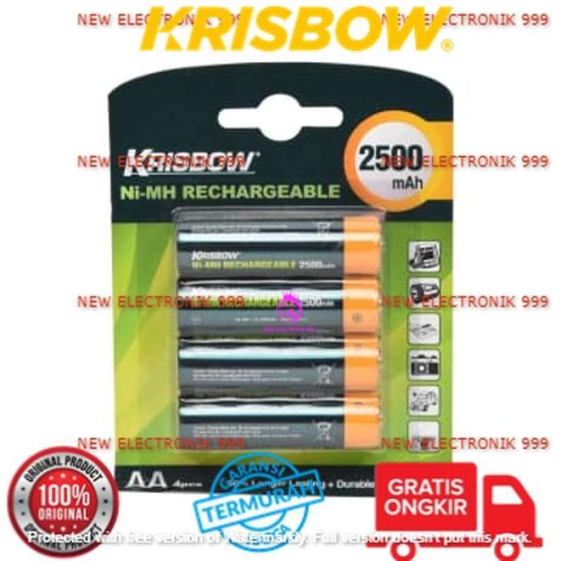 Jual Krisbow Set Baterai Rechargeable Aa 2500 Mah Rechargeable Battery ...
