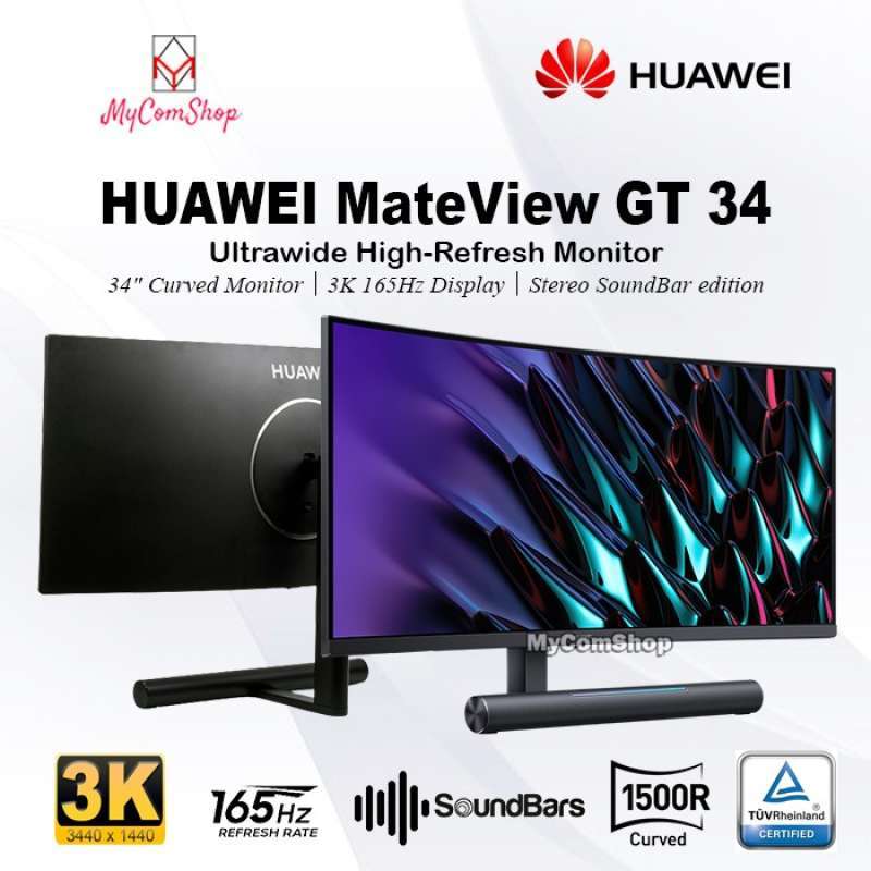 Jual Huawei Mateview Gt 34 Ultrawide Curved Monitor 165hz Wqhd Soundbar ...