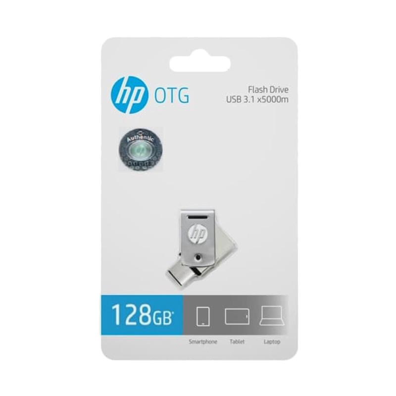 Jual HP X5000m Type C+A Flask Disk OTG [USB 3.1/ 128 GB] - Metal Silver ...