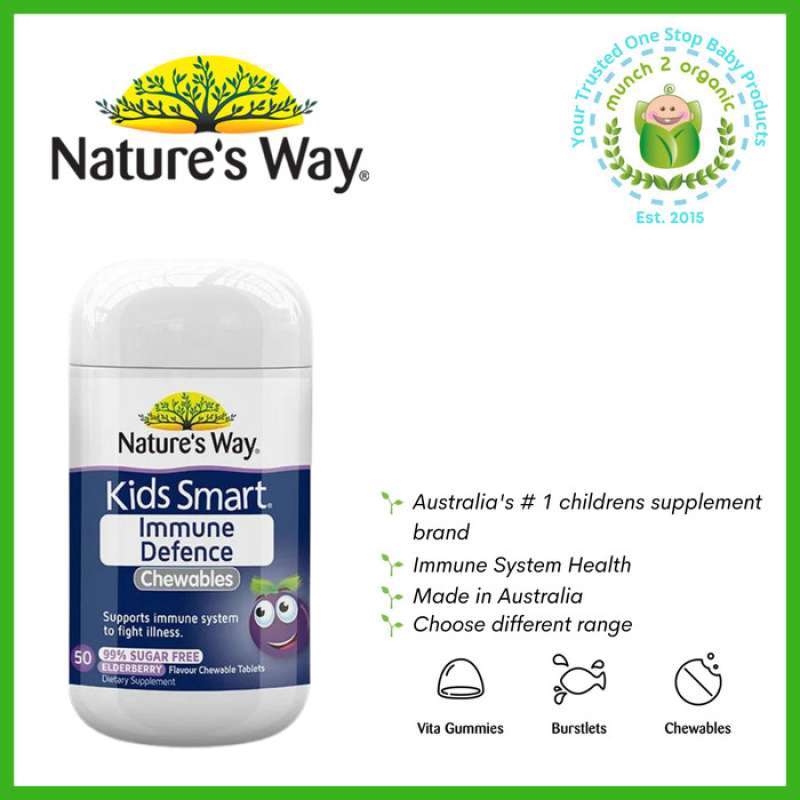 Promo Nature'S Way Kids Smart Immune Defense 50 Chewable Tablets Diskon ...