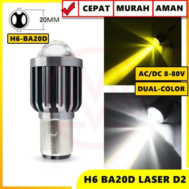 Promo Led Laser Ba20D H6 Lampu Led Vespa D2 Laser Ac/Dc 8-90 Volt 2 ...