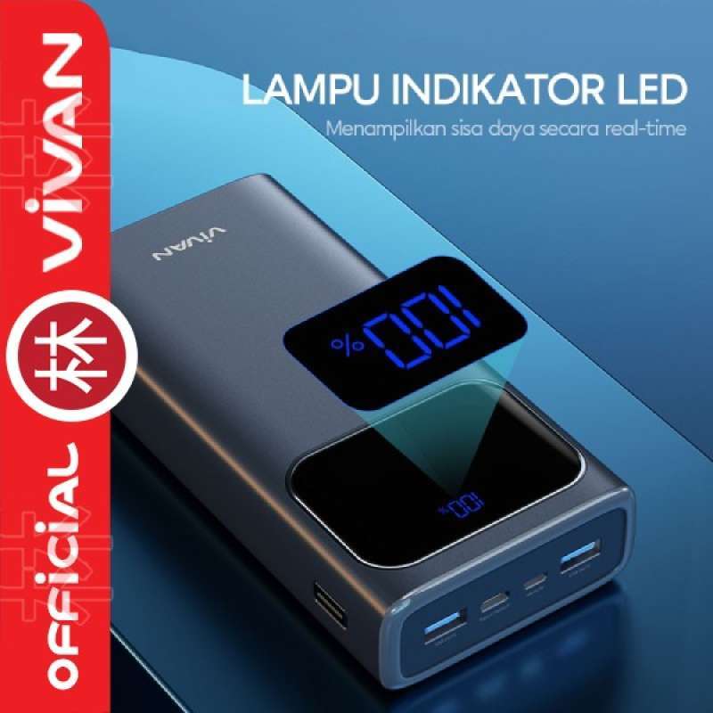 Promo Vivan Vpb-c30 Powerbank 30000 Mah 3 Output Fast Charging 22.5w Pd ...