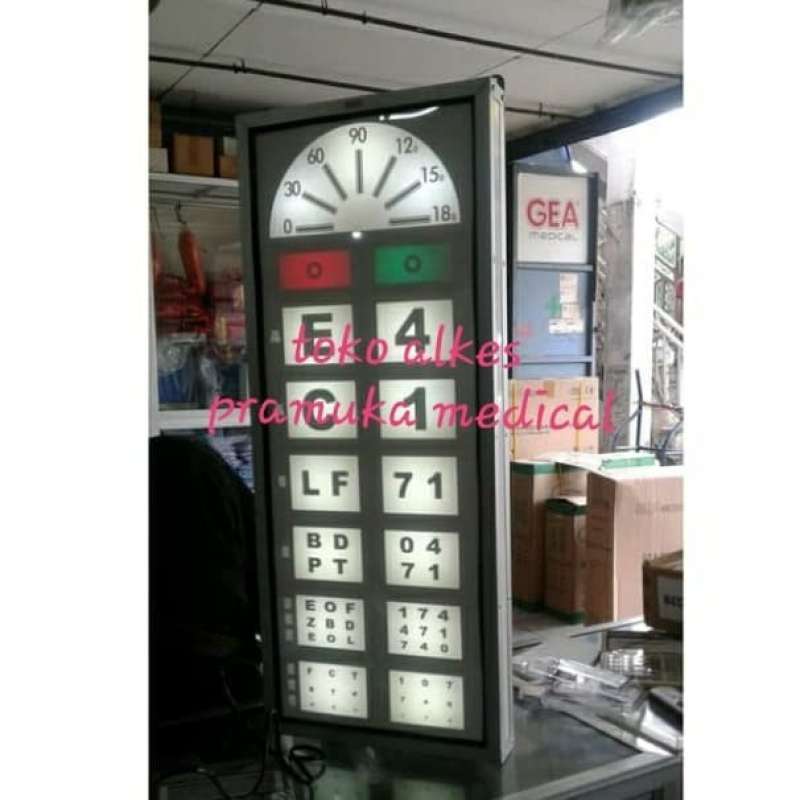 Jual snellen chart elektrik plus remote alat tes mata minus di Seller ...