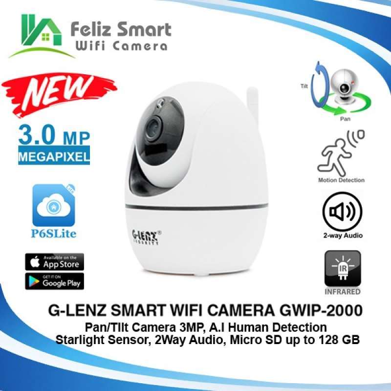 Jual Promo Of the month GLENZ SMART IP CAMERA WIFI INDOOR CCTV - GWIP 2000 (Full HD 2MP) Promo ...