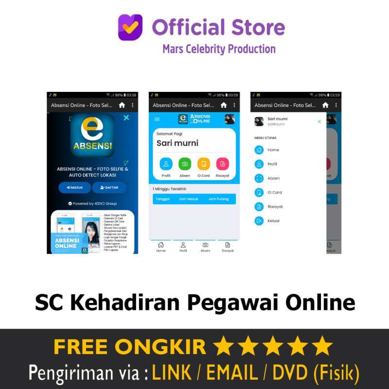 Jual Source Code Aplikasi Absensi Kehadiran Karyawan Pegawai Online ...