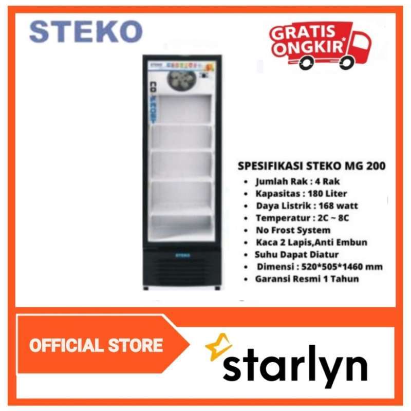 Jual STEKO Showcase 1 Pintu 200 L MG-220 / MG 220 Display Cooler 200 ...