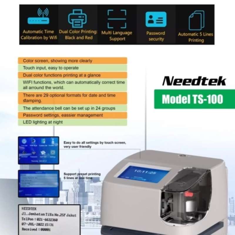 Promo TIME STAMP NEEDTEK TS 100 / ABSENSI CHECK CLOCK KARTU IN OUT ...